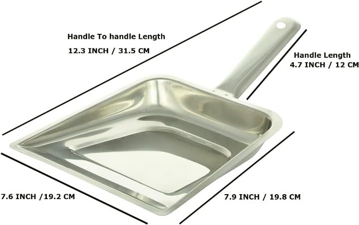 KASHVIYA Stainless Steel Dust Pan – Durable & Rust-Resistant Dustpan Supdi | Heavy-Duty Cleaning Tool for Home & Commercial Use