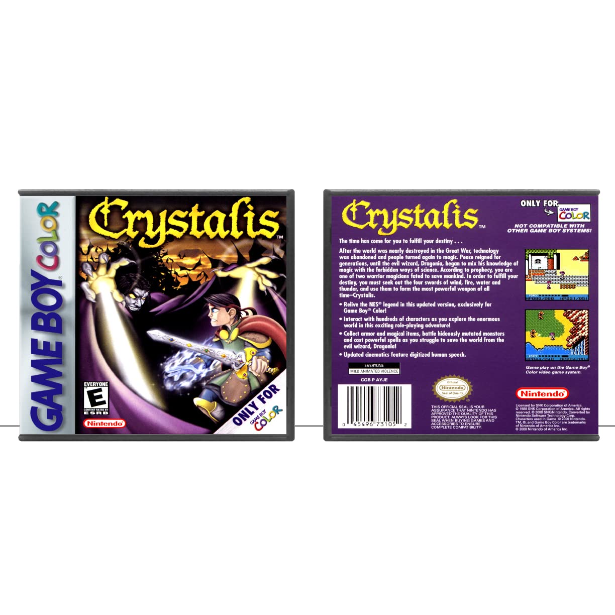 Crystalis | (GBC) Game Boy Color - Game Case Only - No Game