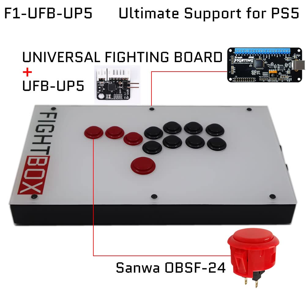 FightBox F1-UFB-UP5 All Buttons Leverless-Style Arcade Game Controller For PS5/PS4/PS3/PC/XBOX/NS/MORE Sanwa