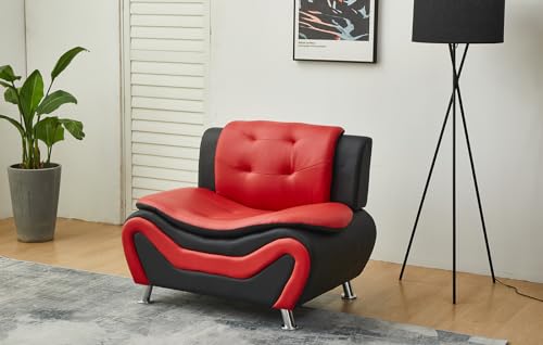 Kingway Inc Chiar Chaises Longues, 1 Seat, Black&Red