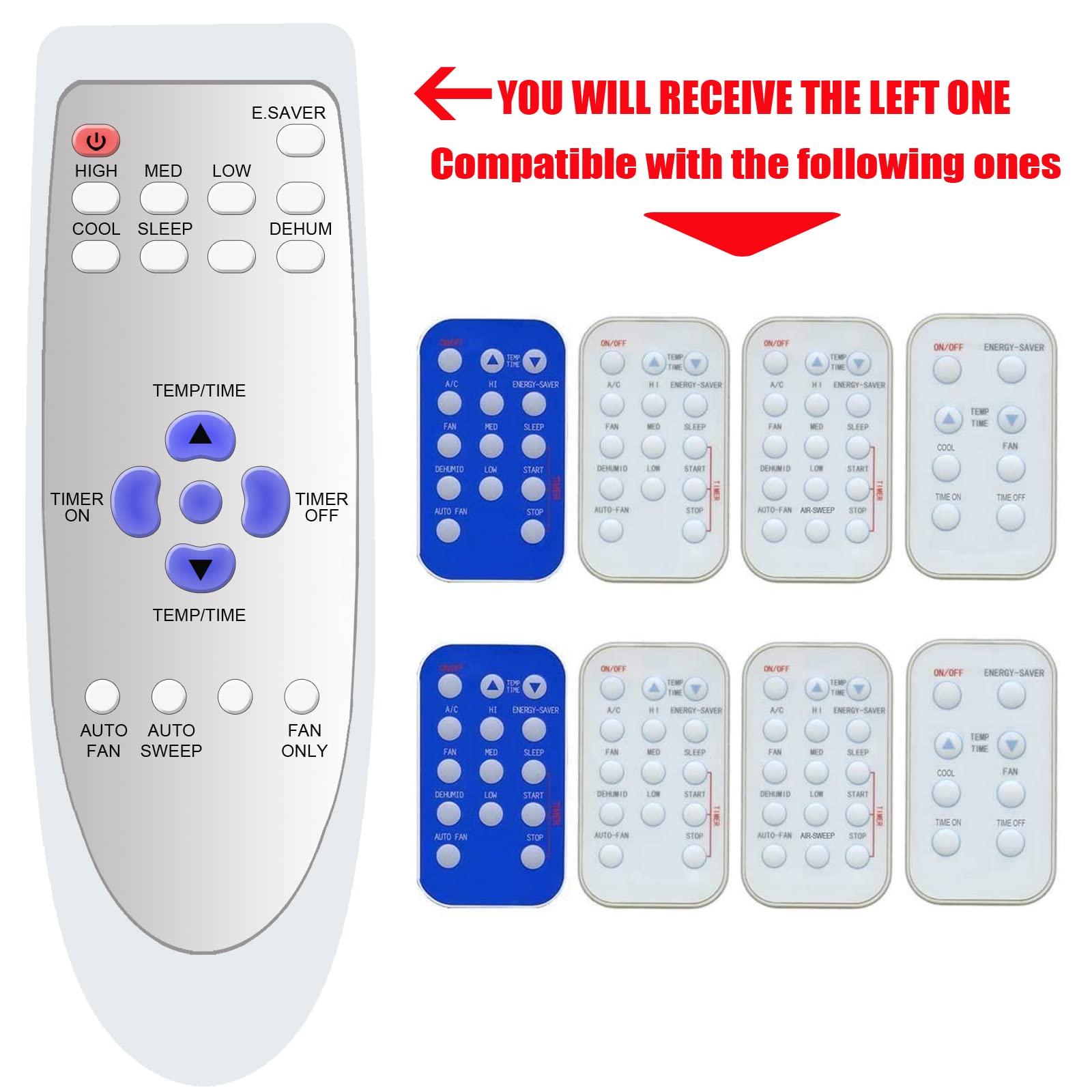 Replacement for Haier Amana Comfort aire Air Conditioner Remote Control 0010400318 0010400319 0010403068 0010403069 0010403408 0010403409 VC532237060714 0010400091 0010400092