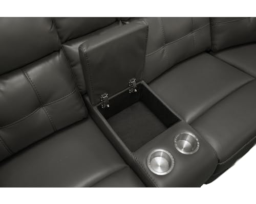 Kingway Inc Sofas, 4 Recliner Seat, Drak Gray