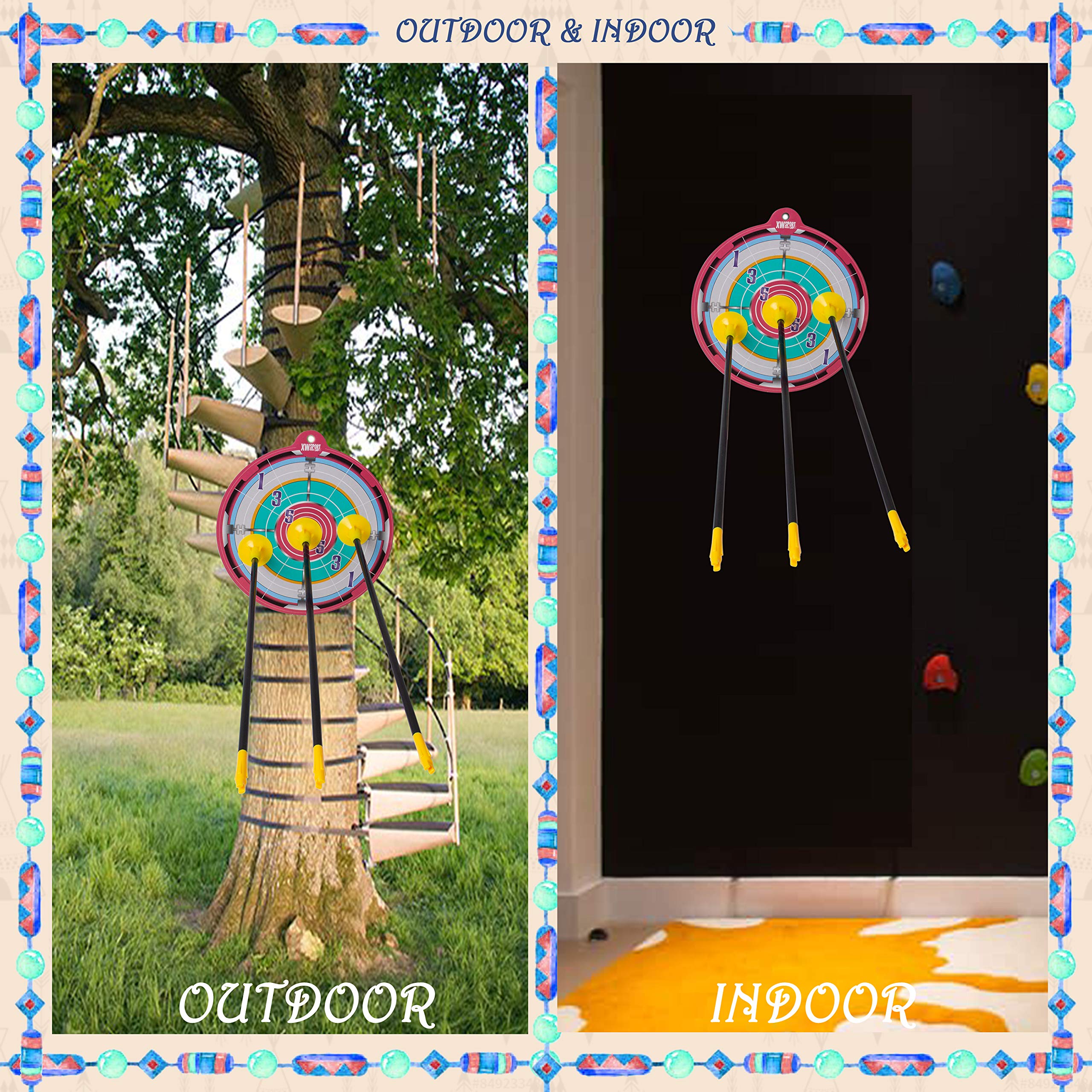 CLOVERCAT 2 Pack Kids Bow and Arrow Set - Kids Archery Shooting Set with Target, Quiver and Suction Cup Arrows