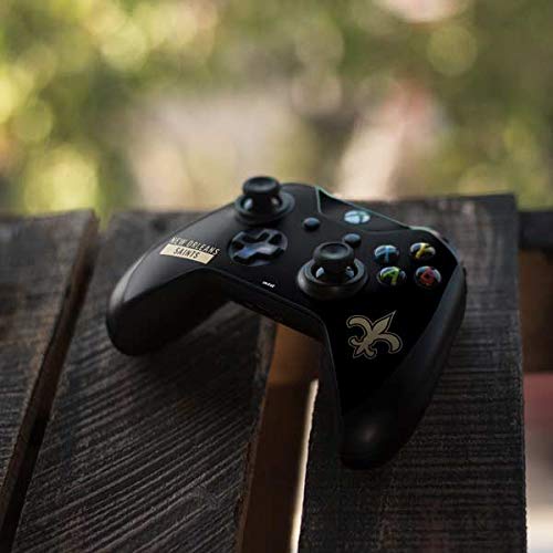 Skinit Decal Gaming Skin Compatible with Xbox One S Controller - Officially Licensed NFL New Orleans Saints Black Performance Series Design
