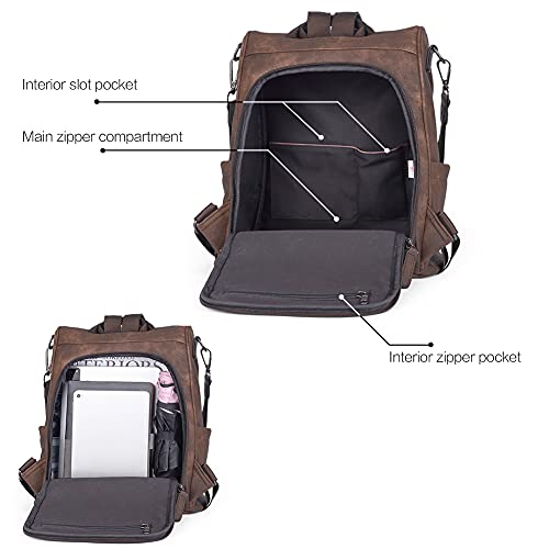 CLUCI Backpack Purse for Women Fashion Large Size Leather Backpacks Convertible Anti-theft Bag