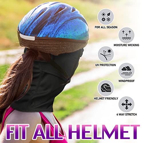 CUIMEI Balaclava Face Mask for Women with Ponytail Hole Neck Gaiter Face Cover Moisture Wicking for Ski Motorcycle Cycling