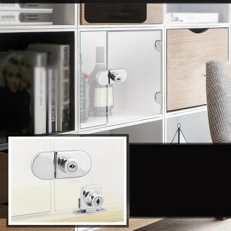 Cabinet Locks with Keys Double Door Lock with Key for Glass Door Lock Punch Free Display Cabinet Euro Cylinder Lock