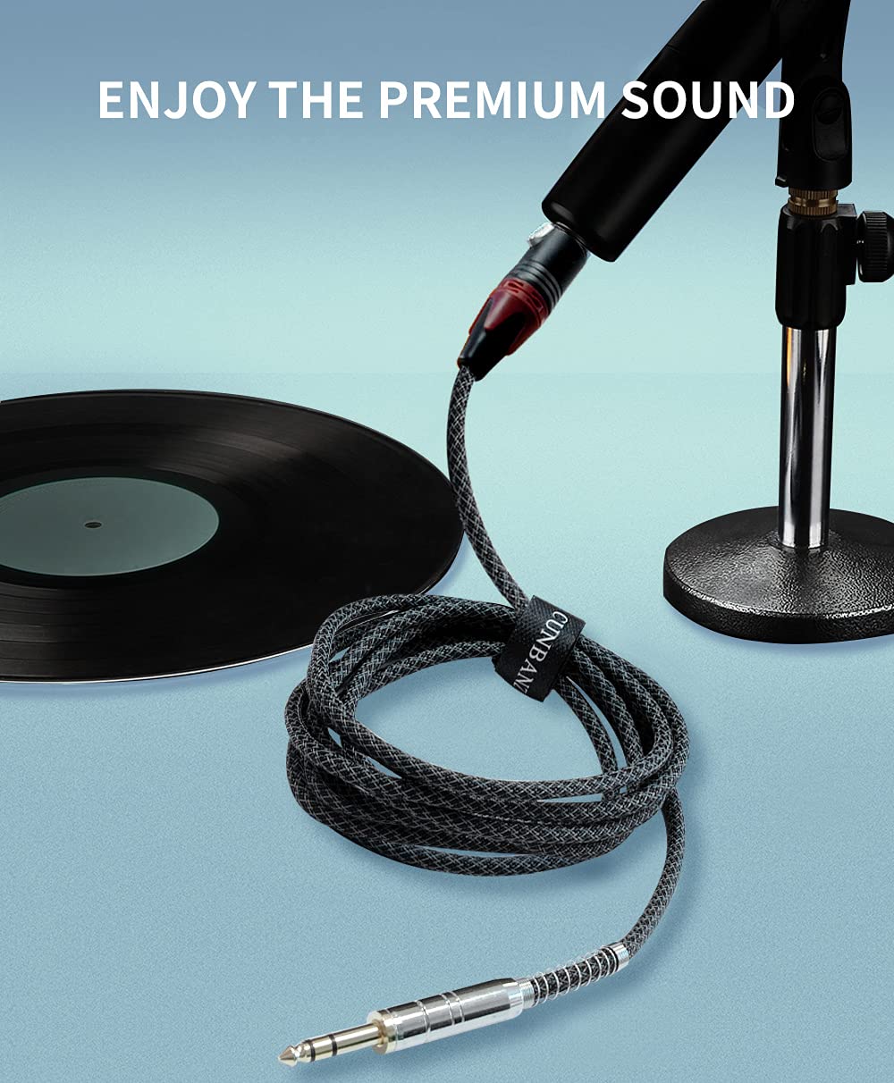 CUNBANZ 20FT XLR Female to 1/4"(6.35mm) TRS Nylon Braided Balanced Microphone Cable,TRS to XLR Female Cable Mic Cord