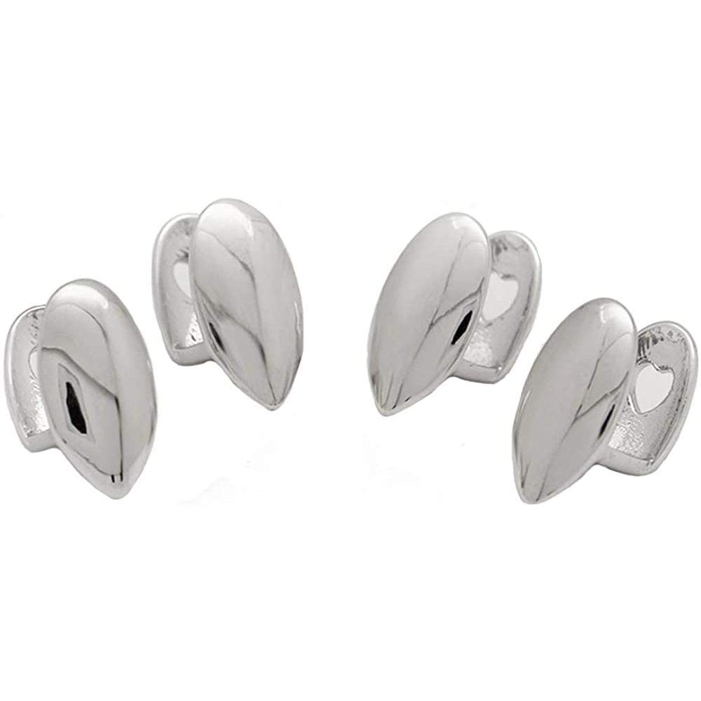 canjoyn 4 PC Vampire Dracula Single Metal Fangs Hip Hop Teeth 18K Grillz Set