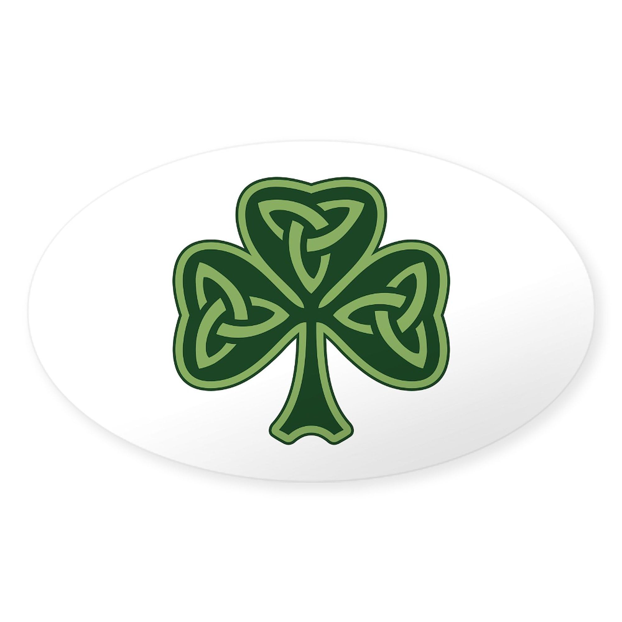 CafePress Trinity Shamrock Oval Car Bumper Sticker