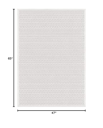 My Texas House Quail Hallow Rug - 3'11" X 5'5" Rectangle In Natural, High-Low, Geometric Design, Indoor Outdoor Patio And Home Decor