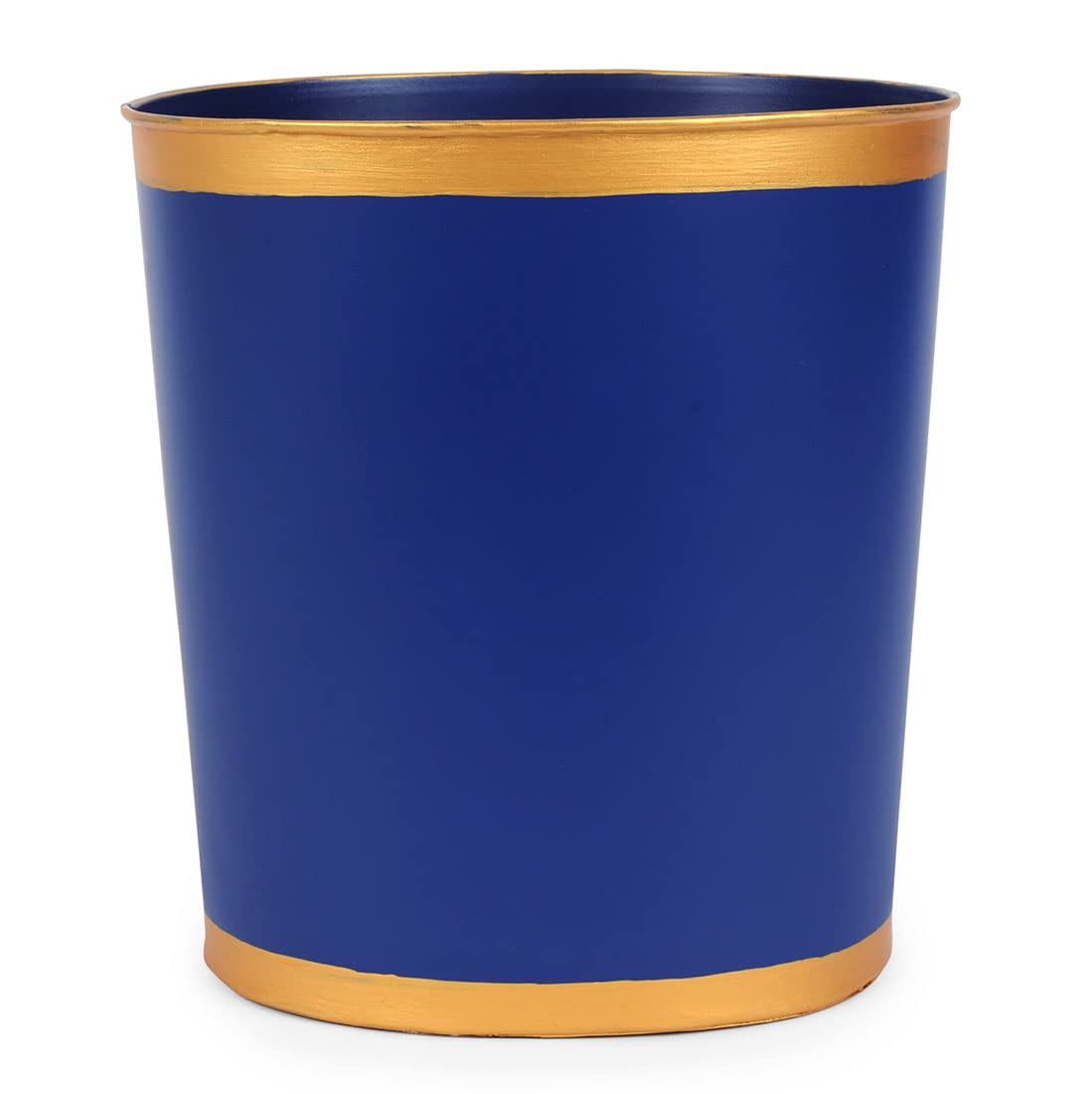 Jaye’s Studio Matte Black Waste Basket For Bathroom, Decorative Trash Can Gold Metal Basket, Black Bathroom Trash Cans For Bedroom & Office Wastebasket Garbage Bin, Gold Garbage Can Dorm, 12” x 10 x 8