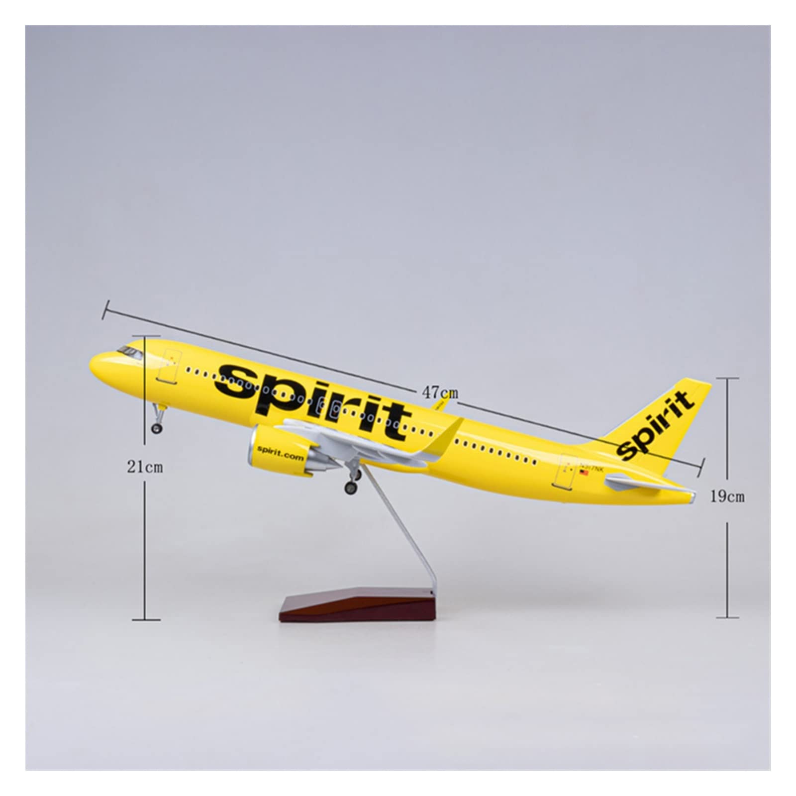 for Airplane Spirit Airlines A320NEO A320 NEO Aircraft Model Toy 47CM 1/80 Plane Model (Color : Without Light)
