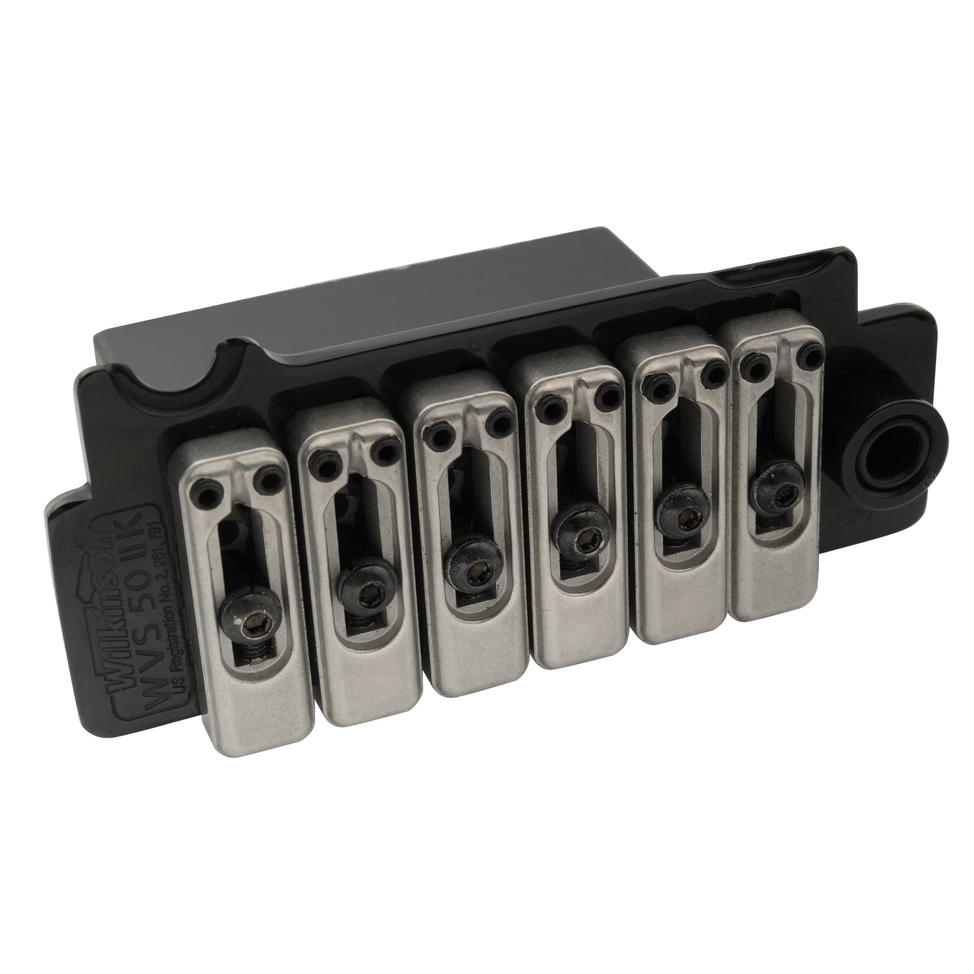 Wilkinson WVS50IIK 52.5mm String Spacing 2-Point Steel Saddles Tremolo Bridge with Full Steel Block for USA/Mexico/Japan/Korea Strat Electric Guitar, Black