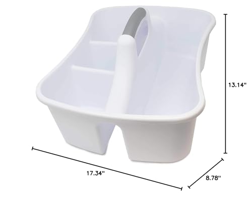 LavoHome Bath Kitchen Divided Compartment Caddy Storage Sink Organizer Janitors Bucket Cleaning Storage Holder Shower Supplies Cabinet Container
