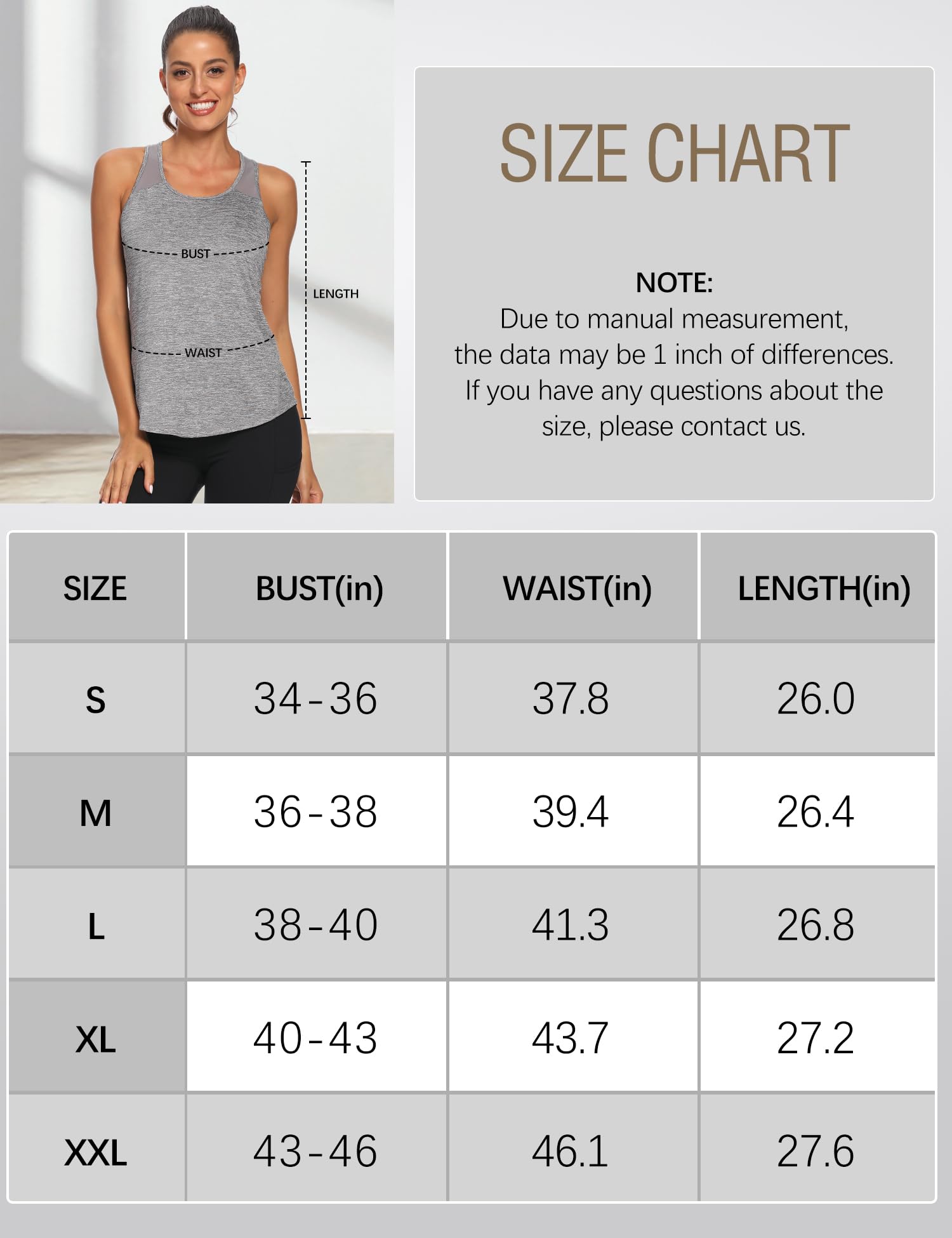 CNJUYEE Workout Tops for Women Mesh Racerback Yoga Tank Tops Sleeveless Athletic Running Gym Shirts Grey