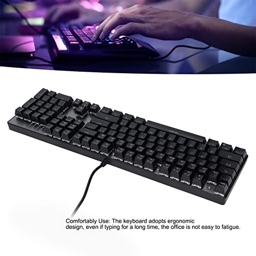Cuifati Gaming Keyboard 104-keys Mechanical Keyboard RGB Rainbow Backlit Keyboard USB Wired Keyboard for PC Mac Windows Gamer Laptop Typists (Black)