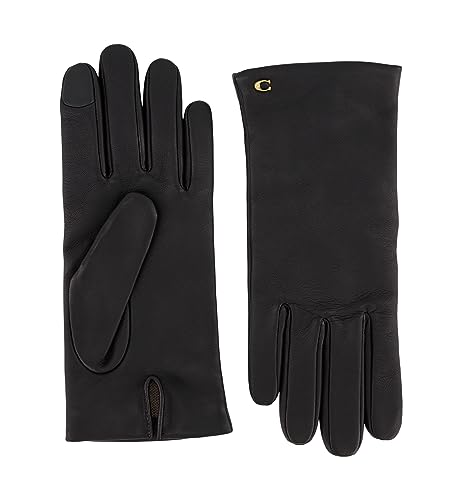 Coach Women's Sculpted C Short Glove, Black, 8