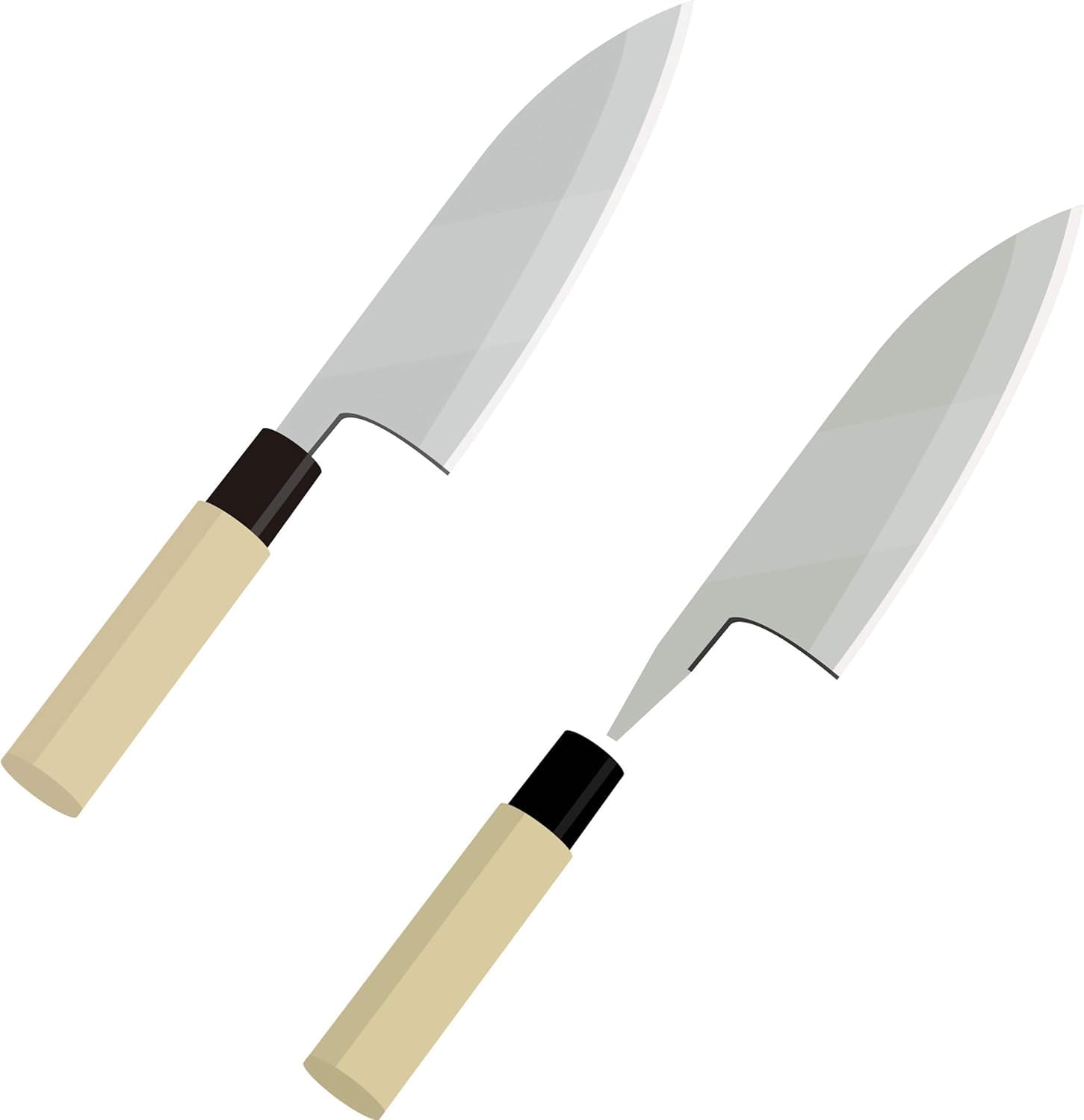 Knife Handle Japanese Chef Knife Repair Handle Knife Natural Wood Handle Replacement Nakiri Deba Yanagiba (Nakiri-1)