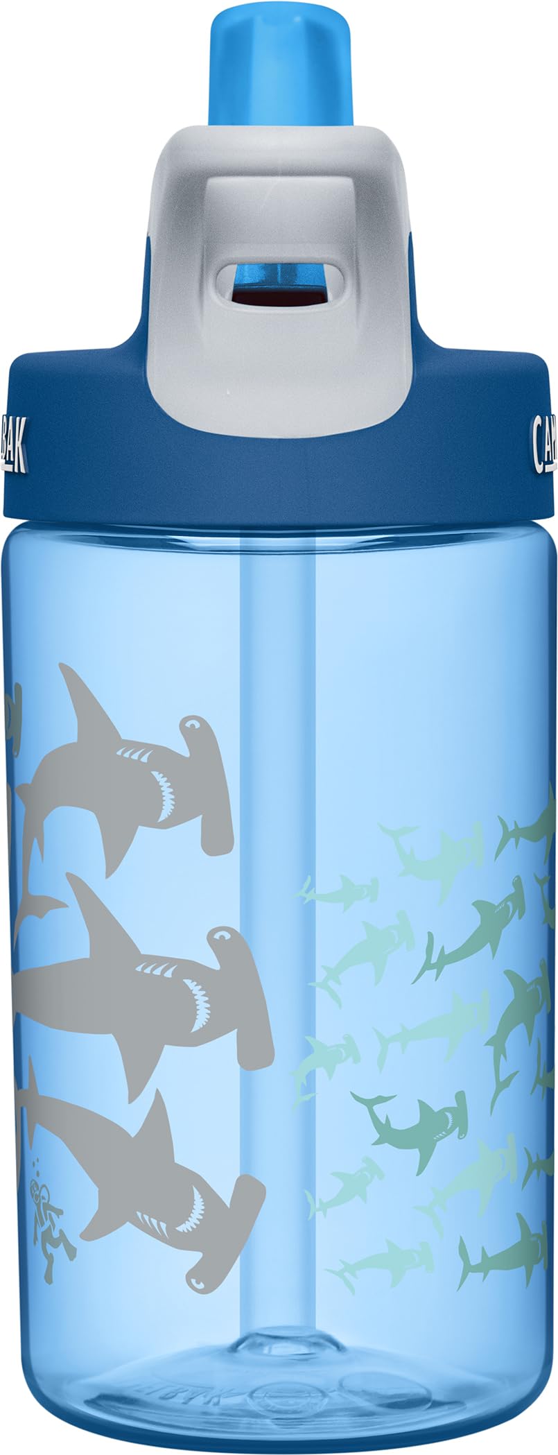 CamelBak eddy Kids Water Bottle - CamelBak Kids Big Bite Valve - Spill Proof - Water Bottle For Kids - BPA-Free Water Bottle - 12oz, Hammerheads