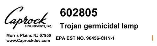 Caprock Brand UVC Replacement lamp/Bulb Compatible with Trojan/VIQUA 602805- for use in C, D,D Plus, UVMAX C, UMAC D + and Other Systems but not Made by Trojan/VIQUA