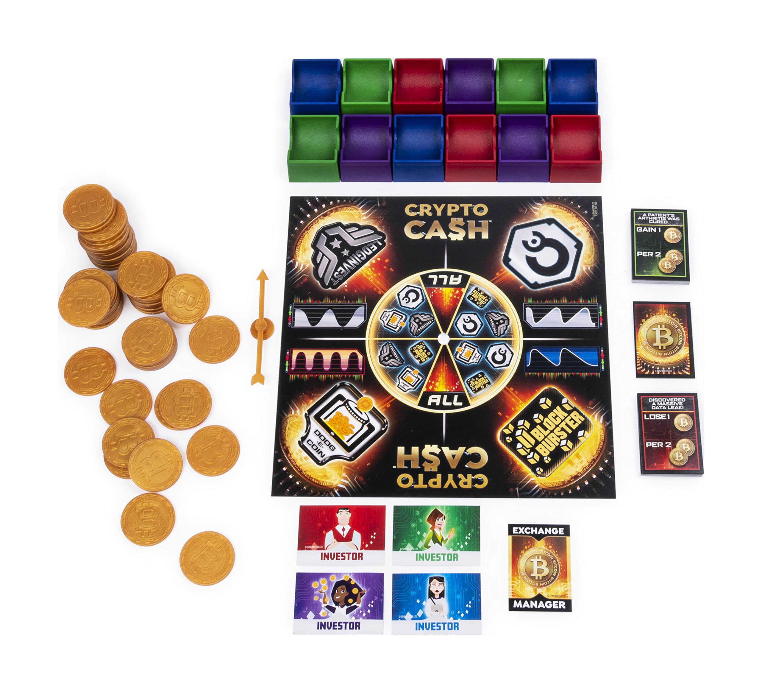 Spin Master Games Crypto Cash Game, Fast-Paced Bitcoin Betting Game for Teens and Adults Aged 14 and Up