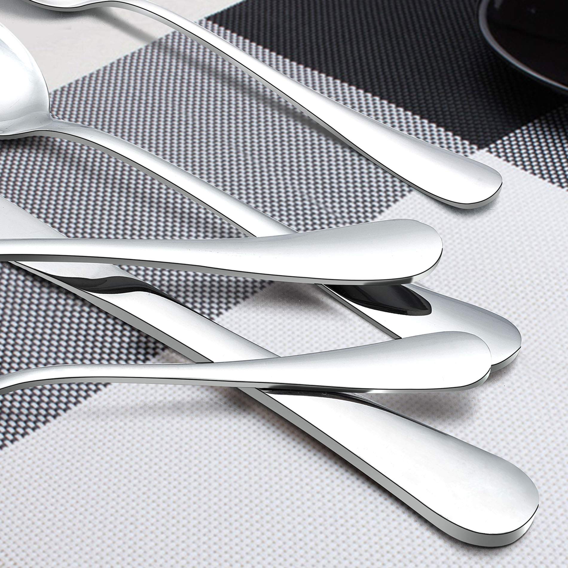 LIANYU 48-Piece Silverware Set with Extra Forks, Stainless Steel Flatware Cutlery Set for 8, Eating Utensils Tableware, Dishwasher Safe, Mirror Finish
