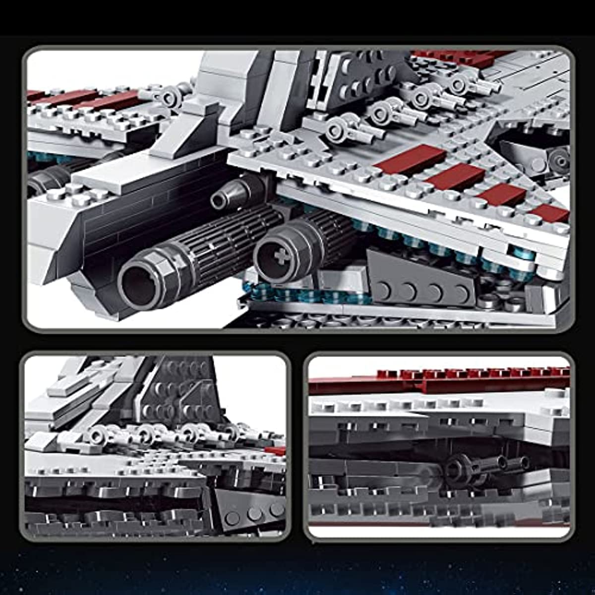FULHOLPE Super Star Destroyer Warship Building Blocks for Venator-Class Star Destroyer, MOC Spaceship Model Bricks Construction Toy Compatible with Major Brands - 944 Pieces