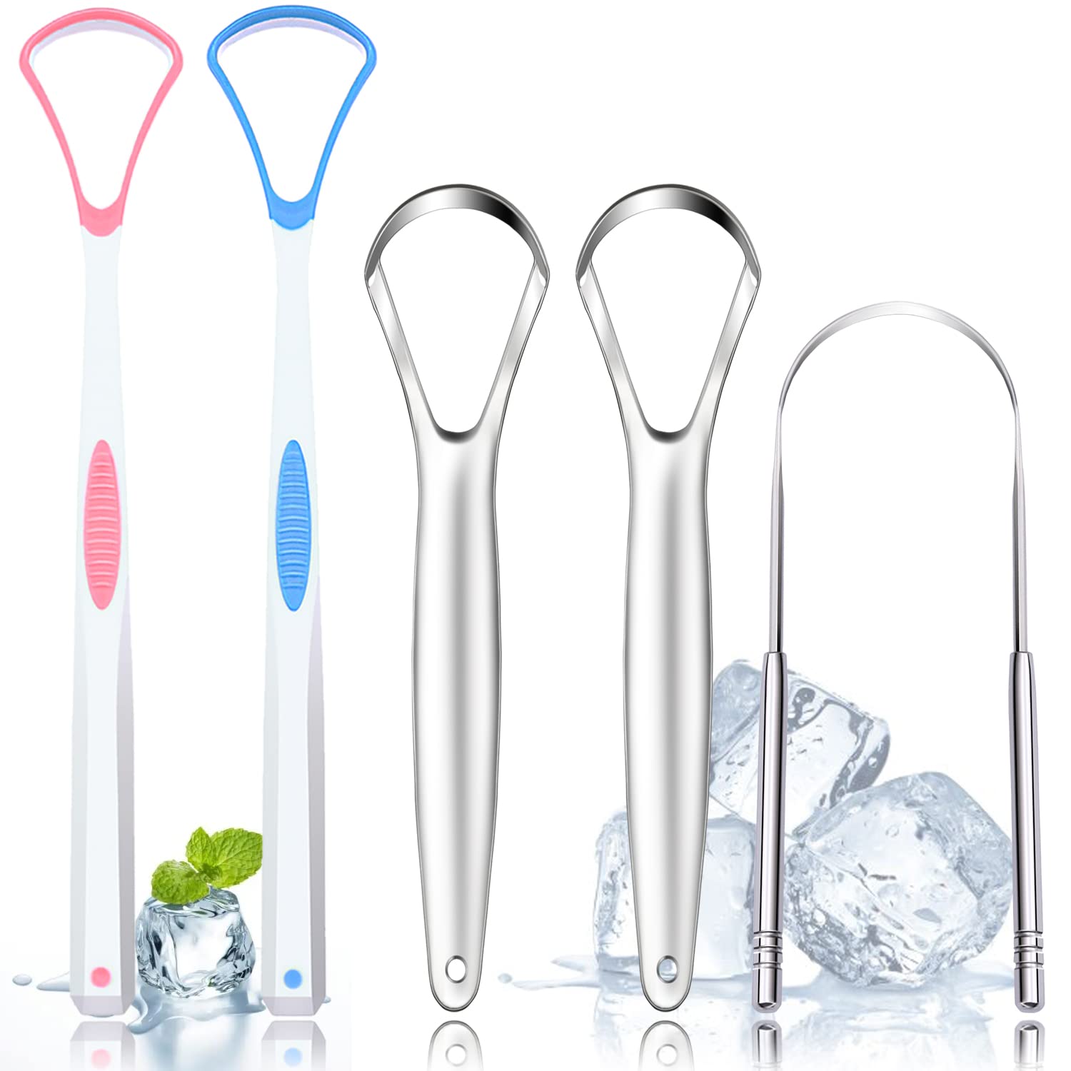 New Tongue Scraper, 5PCS Tongue Cleaner, Medical Grade Tongue Scrapers,Great for Oral Care, BPA free for Adults and Kids, Reduce Bad Breath