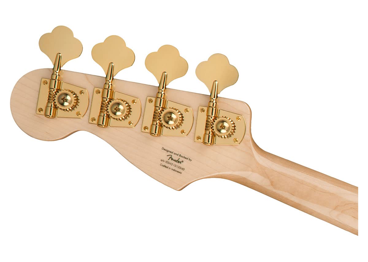 Squier 40th Anniversary Jazz Bass Gold Edition, Ruby Red Metallic, Laurel Fingerboard