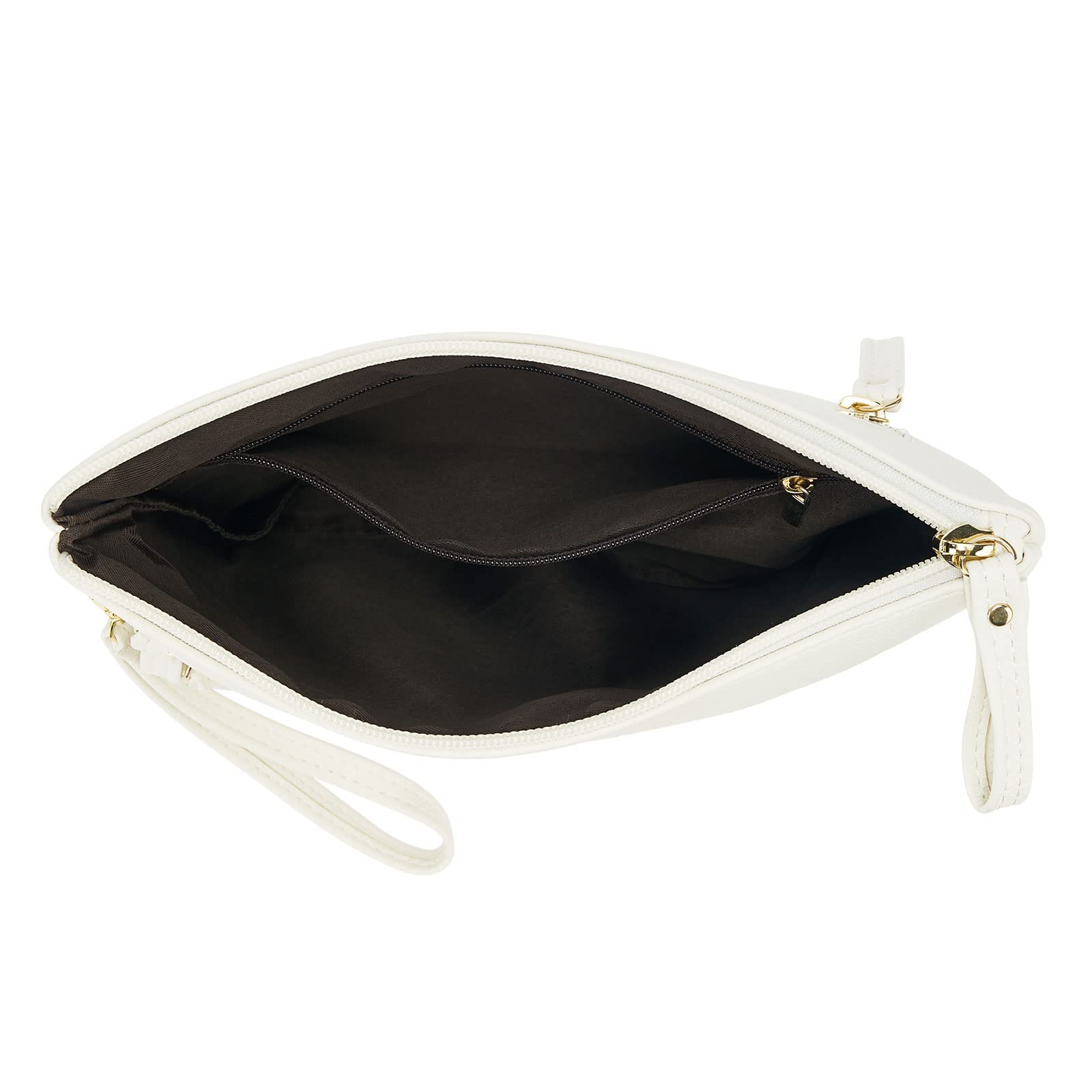 WOZEAH Small Crossbody Purse for Women,Multi Zipper Pocket Shoulder bag (white)