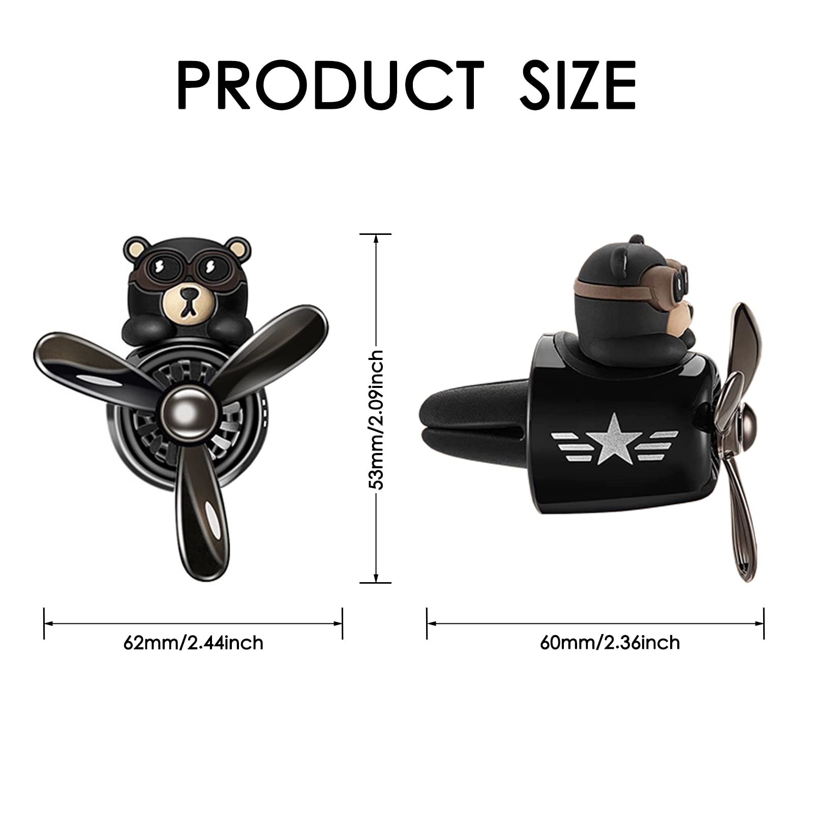 Car Air Fresheners Cute Pilot Duck Car Diffuser Rotating Propeller Cartoon Automotive Air Outlet Car Perfume Decoration