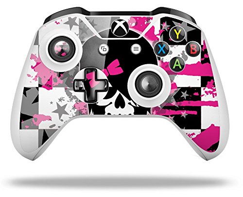 WraptorSkinz Decal Vinyl Skin Wrap compatible with XBOX One S/X Controller - Scene Kid Girl Skull (CONTROLLER NOT INCLUDED)