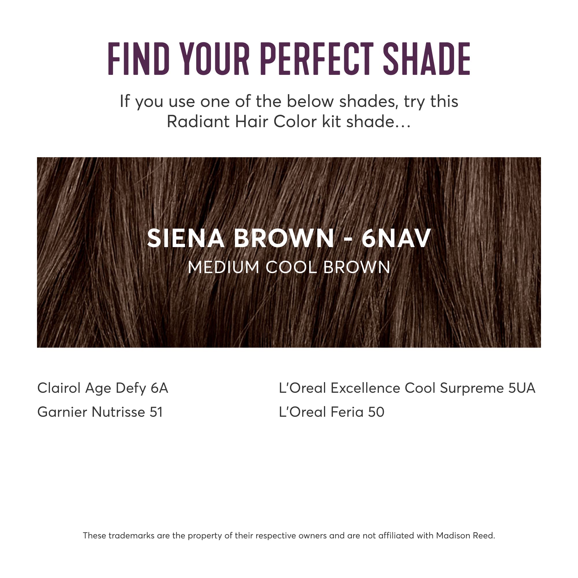 Madison Reed Radiant Hair Color Kit, Medium Smoky Brown for 100% Gray Coverage, Ammonia-Free, 6NAV Siena Brown, Permanent Hair Dye, Pack of 1