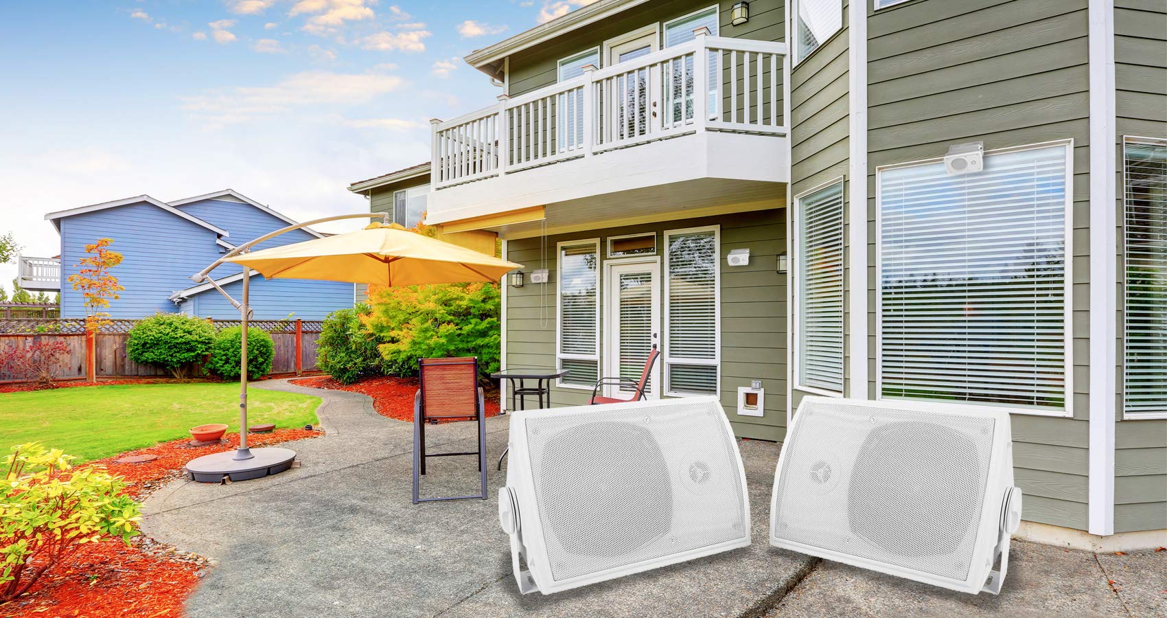 Rockville Pair HP5S 5.25" Outdoor/Indoor Home Theater Speakers w/Swivel Bracket, White