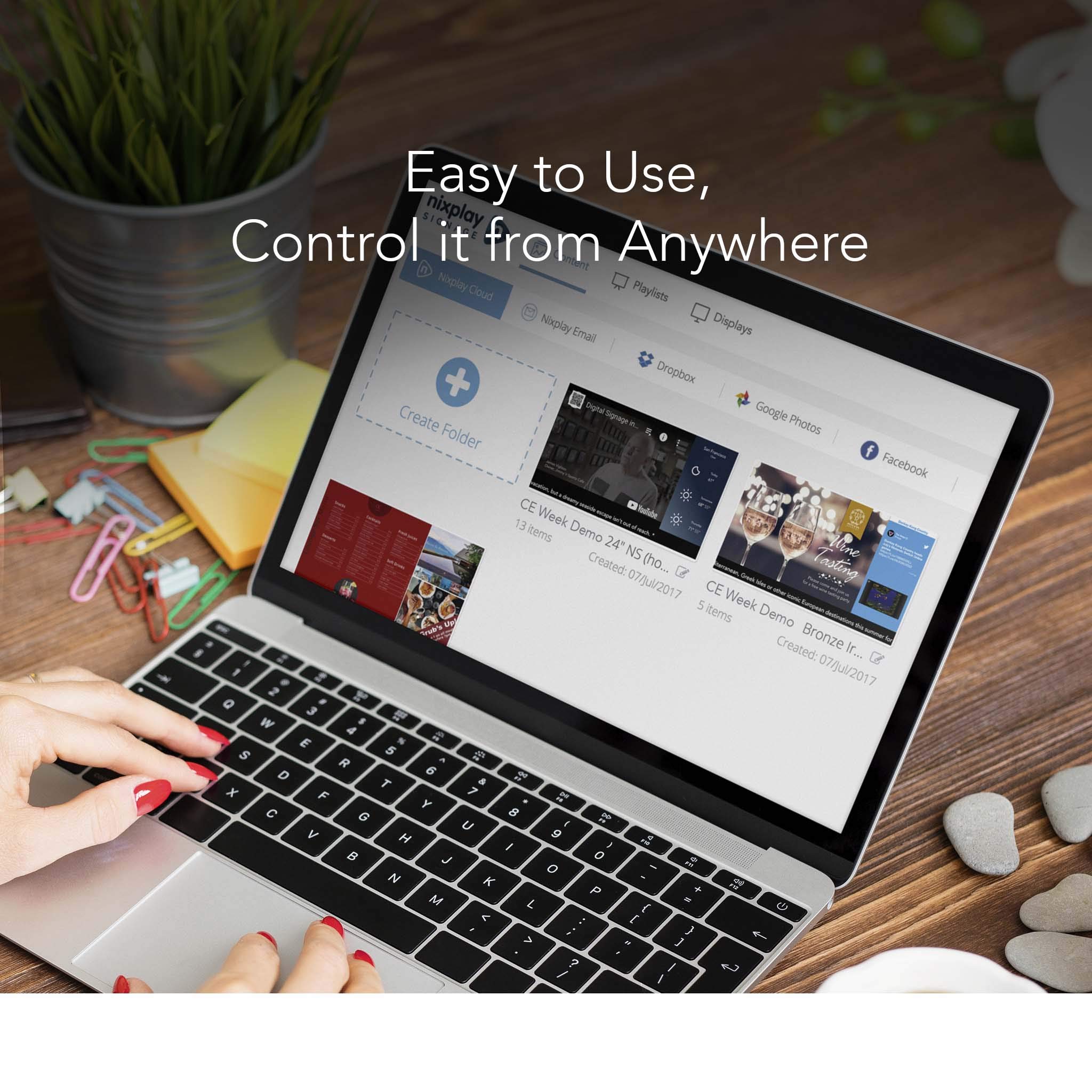 Nixplay Signage Player - Digital Signage TV Media Player. Turn Any HDMI Enabled Monitor into a Digital Signage Display. Remote Content Management, Paid Software Subscription Required