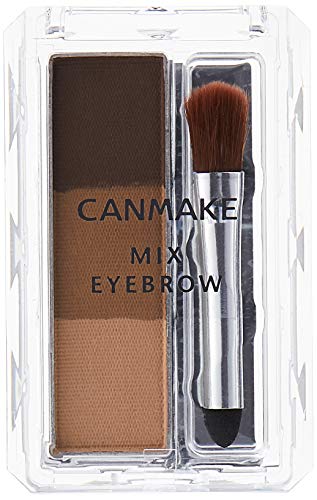 CANMAKE Mix Eyebrow, 3-Color Eyebrow Palette, 0.10 oz (3.0 g) (03 Soft Brown)