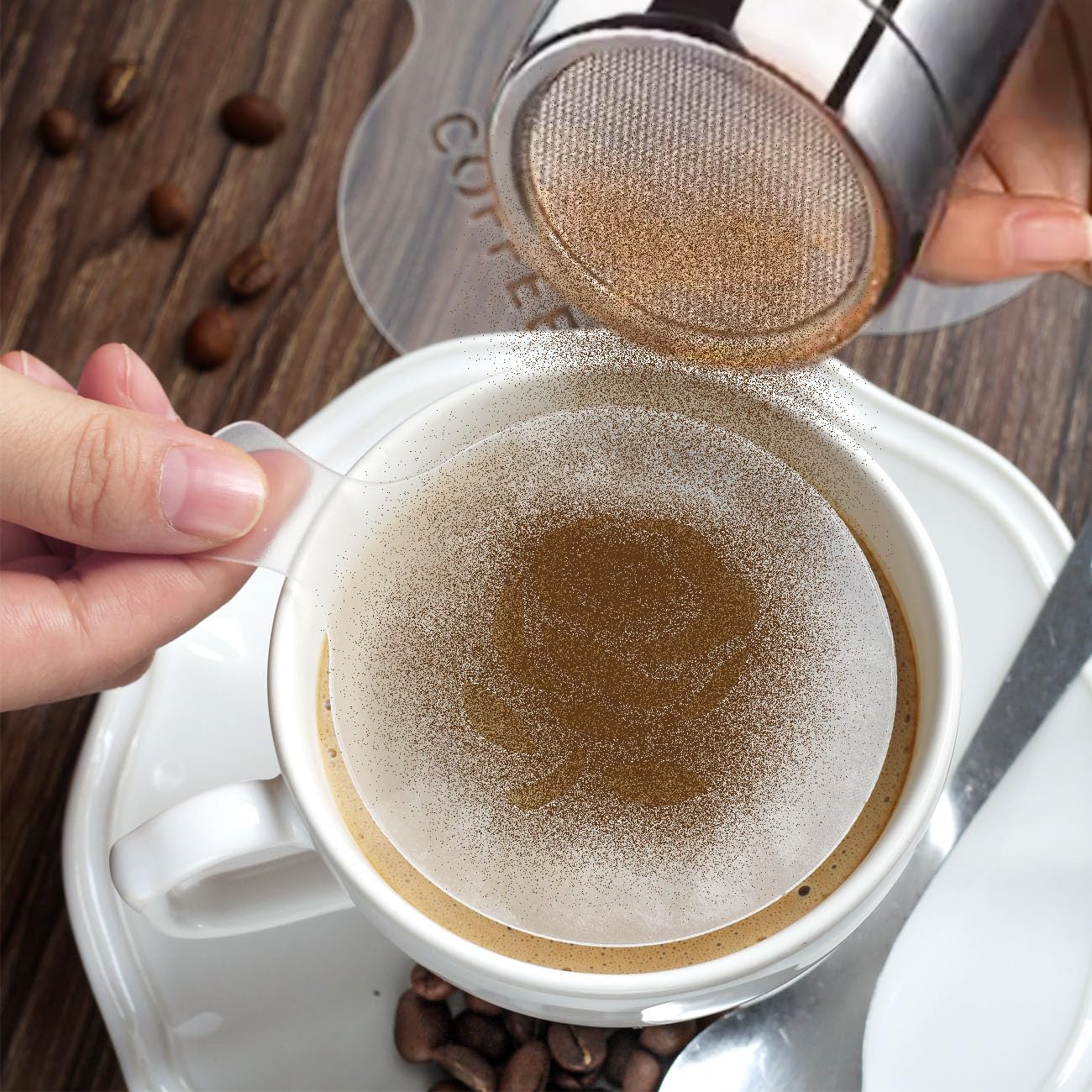 Coffee Tamper Espresso Hand Press With Stainless Steel 304 Coffee Tamper 51MM,Tamper Mat Latte Art Stencil Set