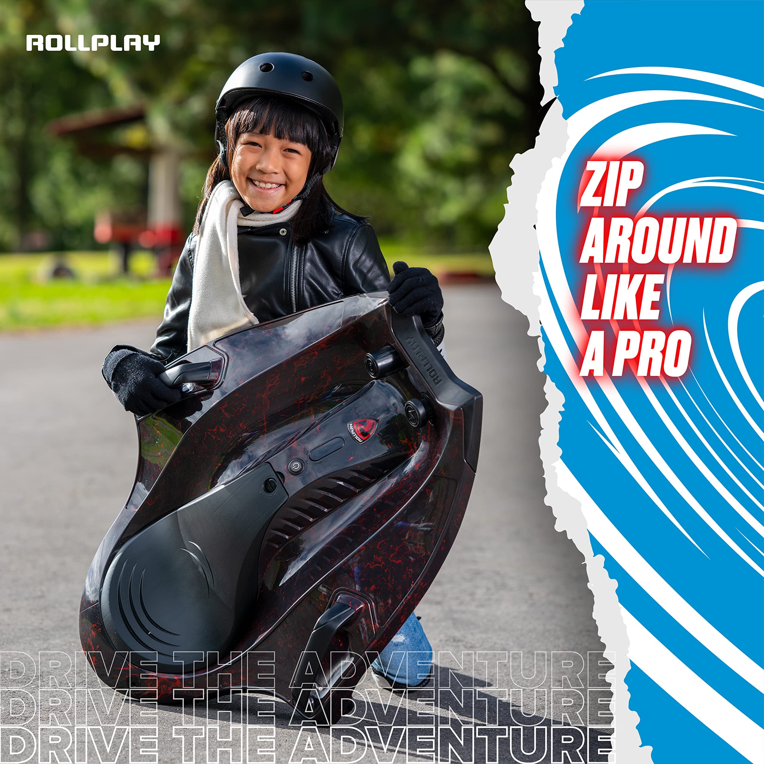 Rollplay Nighthawk Electric Ride On Toy for Ages 6 & Up with 12V 7AH Rechargeable Battery, Side Handlebars for Steering, Tall Rear Safety Flag, and a Top Speed of 6.5 MPH, Pink