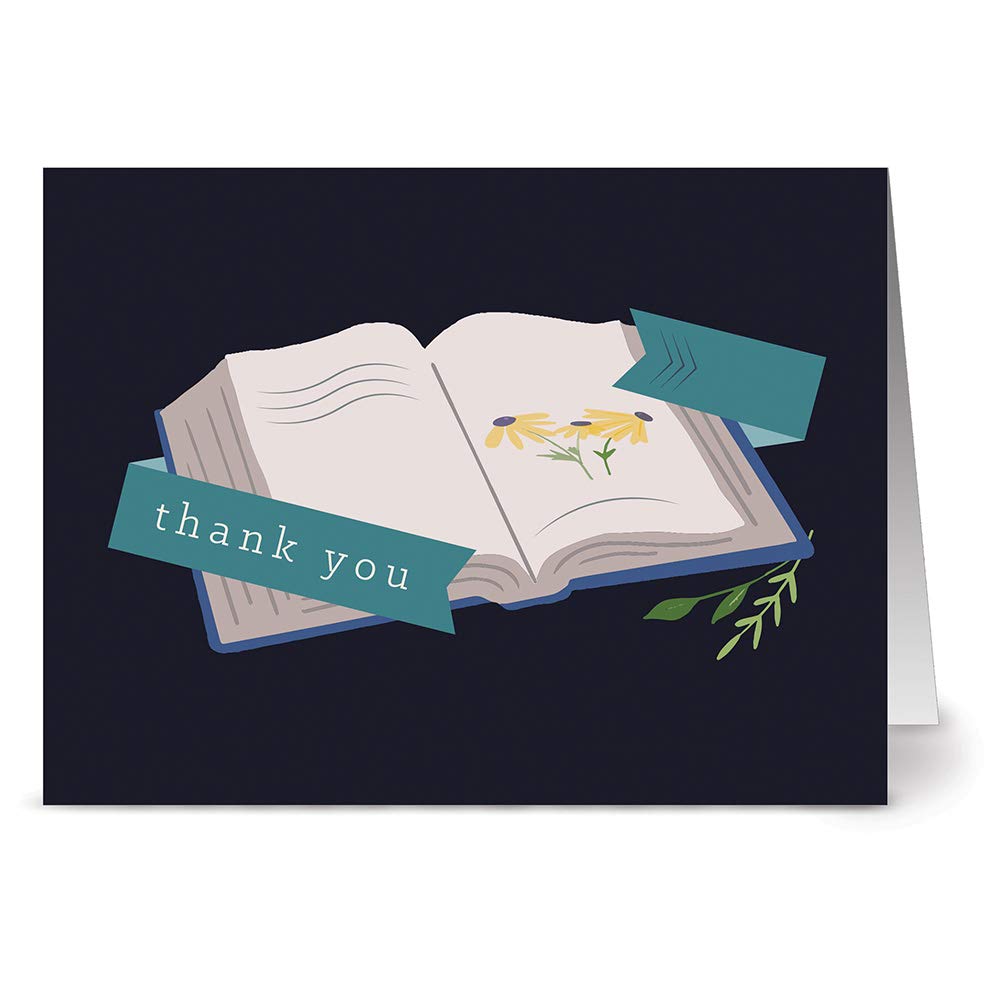 Note Card Cafe Thank You Cards with Envelopes | 72 Pack | Blank Inside, Glossy Finish | 6 Love of Reading Thank You Designs | Assorted Set for Greeting Cards, Occasions, Birthdays, Gifts