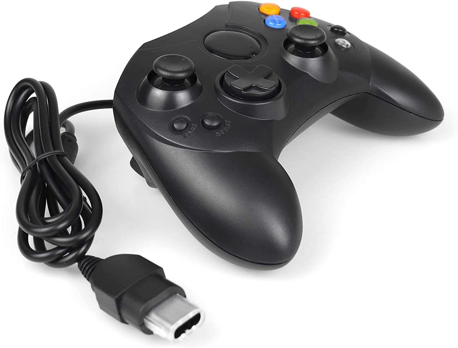 Xbox Classic Controller S-Type Wired Gamepad for Xbox S Type Console (Black and ClearBlue)