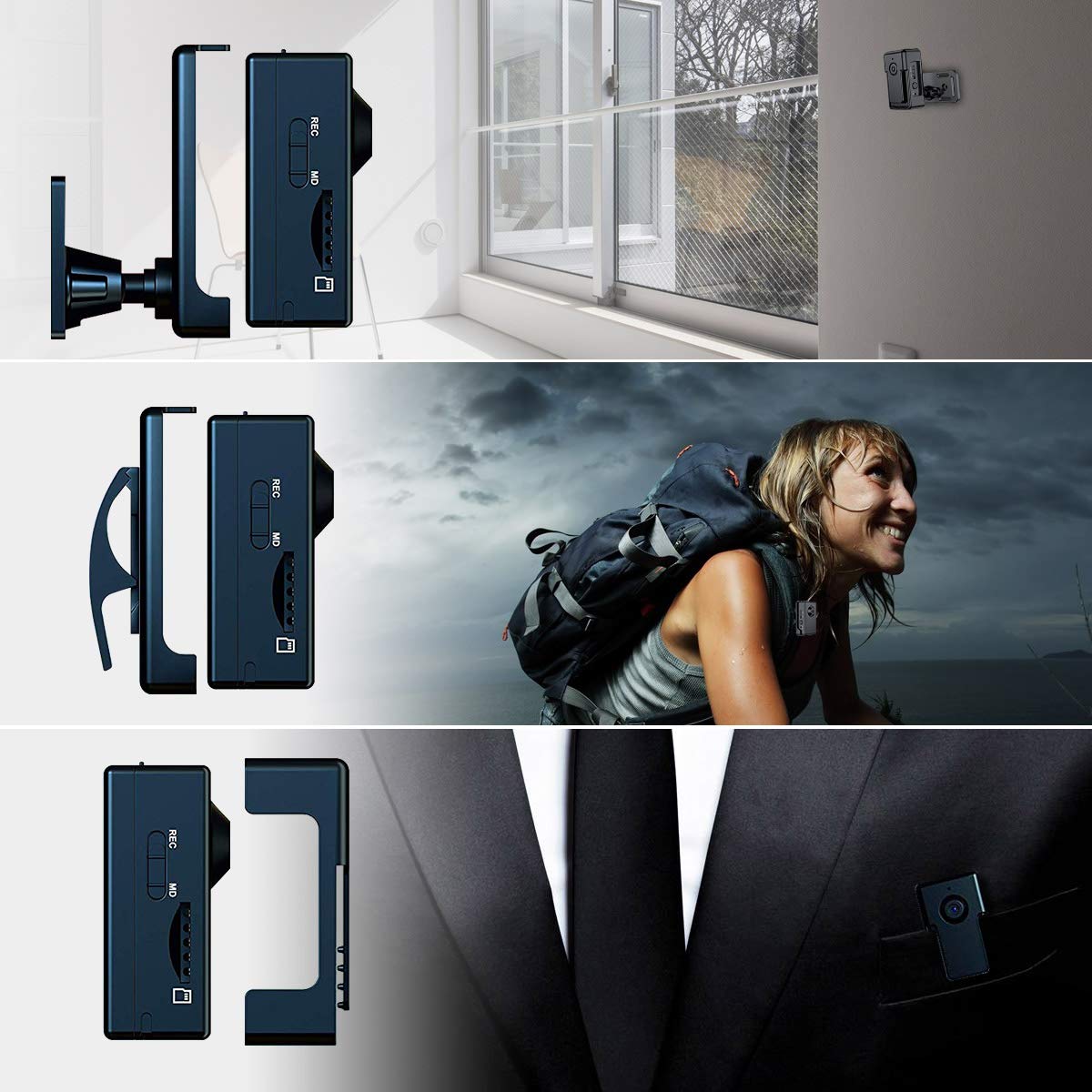 FUVISION Mini Spy Camera, Micro Camera with Motion Detect,1080P Full HD Hidden Camera with 1.5 Hours Battery Life, Hidden Security Camera Indoor/Outdoor Home and Office, Cameras for Surveillance