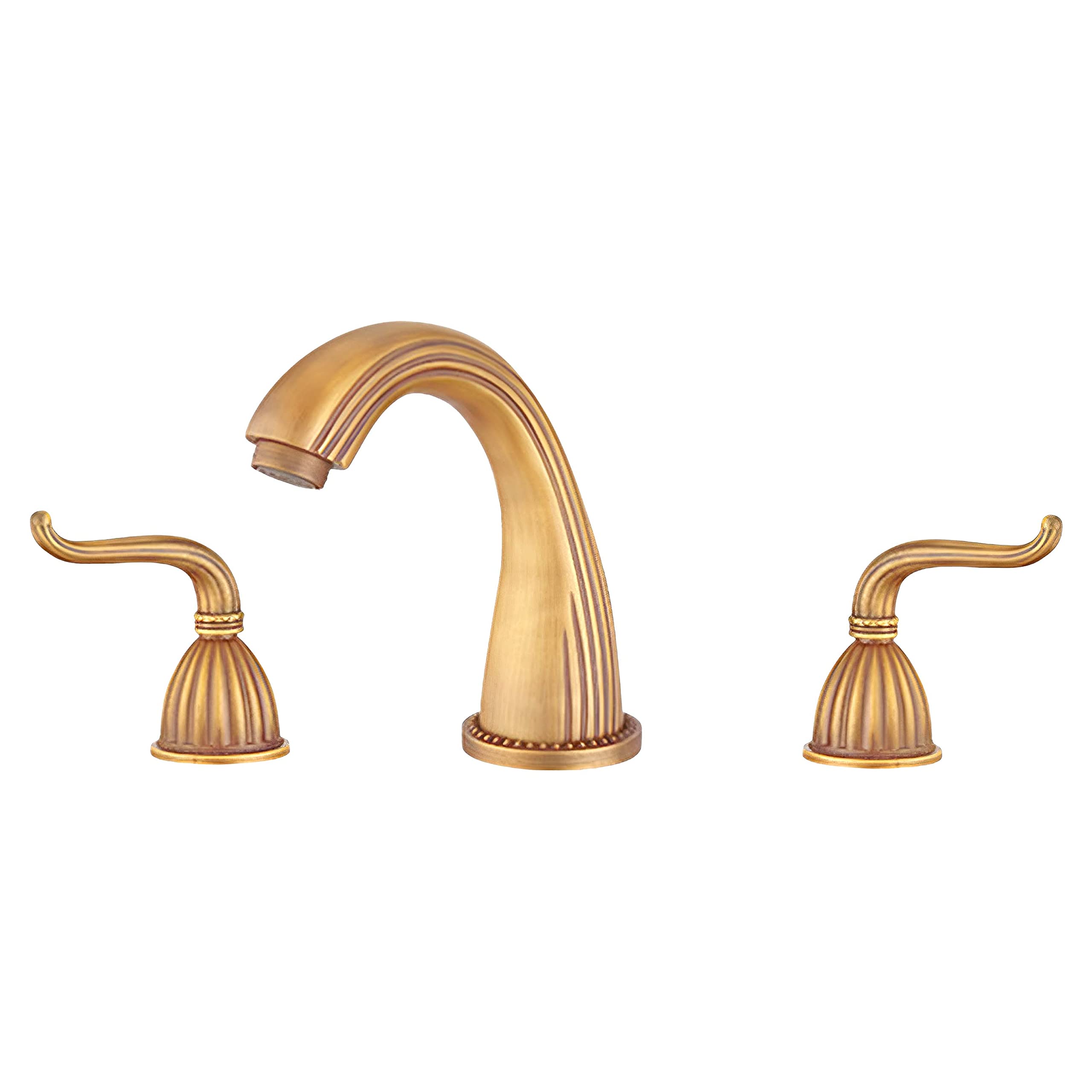 LightIntheboxÂŽ Bathroom Sink Faucet with 2 Handles 3 Holes Antique Brass Bathroom Vanity Faucet Basin Mixer Tap Faucet Matching Metal Pop-Up Drain Assembly