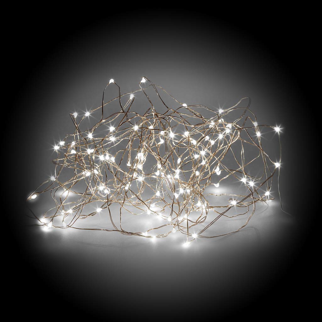 XNNATA Solar String Lights, 33Ft 100 LED Copper Wire Starry String Light, Indoor Outdoor Waterproof Solar Decoration Lights for Gardens, Home, Party Ornaments(White)