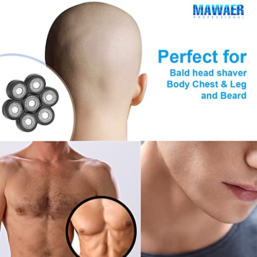 MAWAER Upgrade Version 7D Head Shaver Replacement Head Blades for Freedom G AidallsWel*** and Most Mainstream Brands Head Shaver Electric Shaver Razor Replacement Head