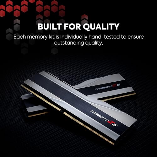 G.SKILL Trident Z5 Series (Intel XMP 3.0) DDR5 RAM 64GB (2x32GB) 6000MT/s CL32-38-38-96 1.40V Desktop Computer Memory UDIMM - Metallic Silver (F5-6000J3238G32GX2-TZ5S)