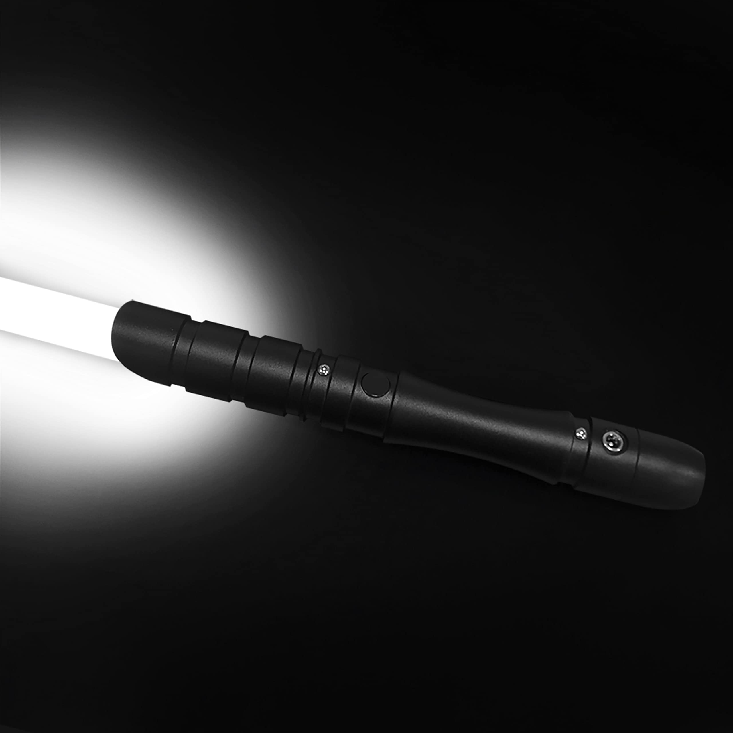 YDDSABER Pro Lightsaber, Jedi Sith Force FX LED Heavy Dueling, Rechargeable Light Saber for Adults & Kids, Metal Hilt, Loud Sound, High Light with FOC, Blaster (White)