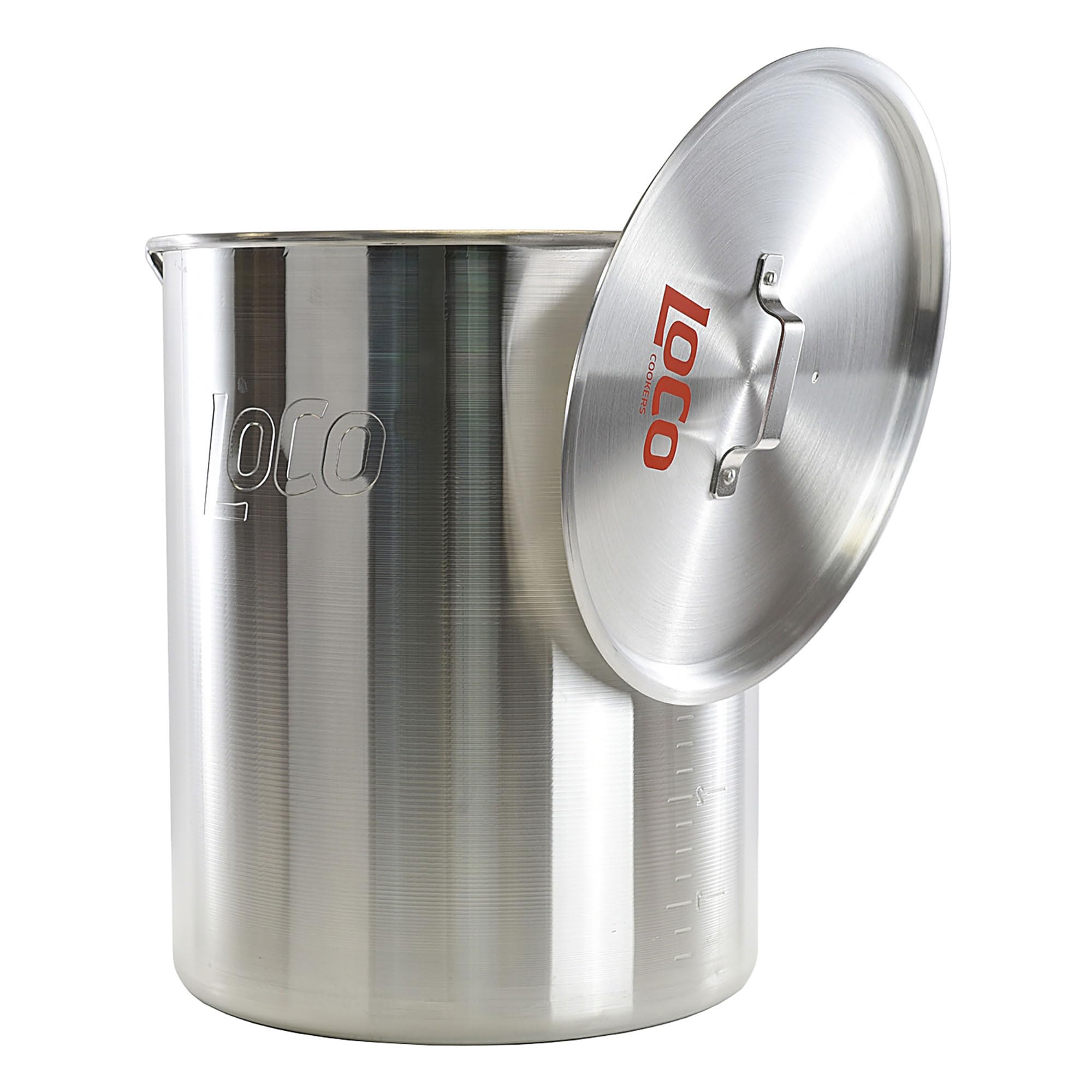 LoCo Cookers Deep Fryer Basket Pot Kit, Aluminum Circular Pots, 30 Qt, Silver
