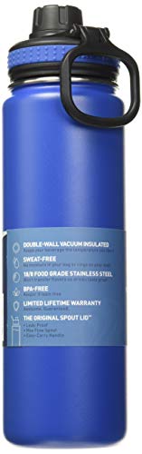 Takeya Originals 24 oz Vacuum Insulated Stainless Steel Water Bottle with Straw Lid, Navy