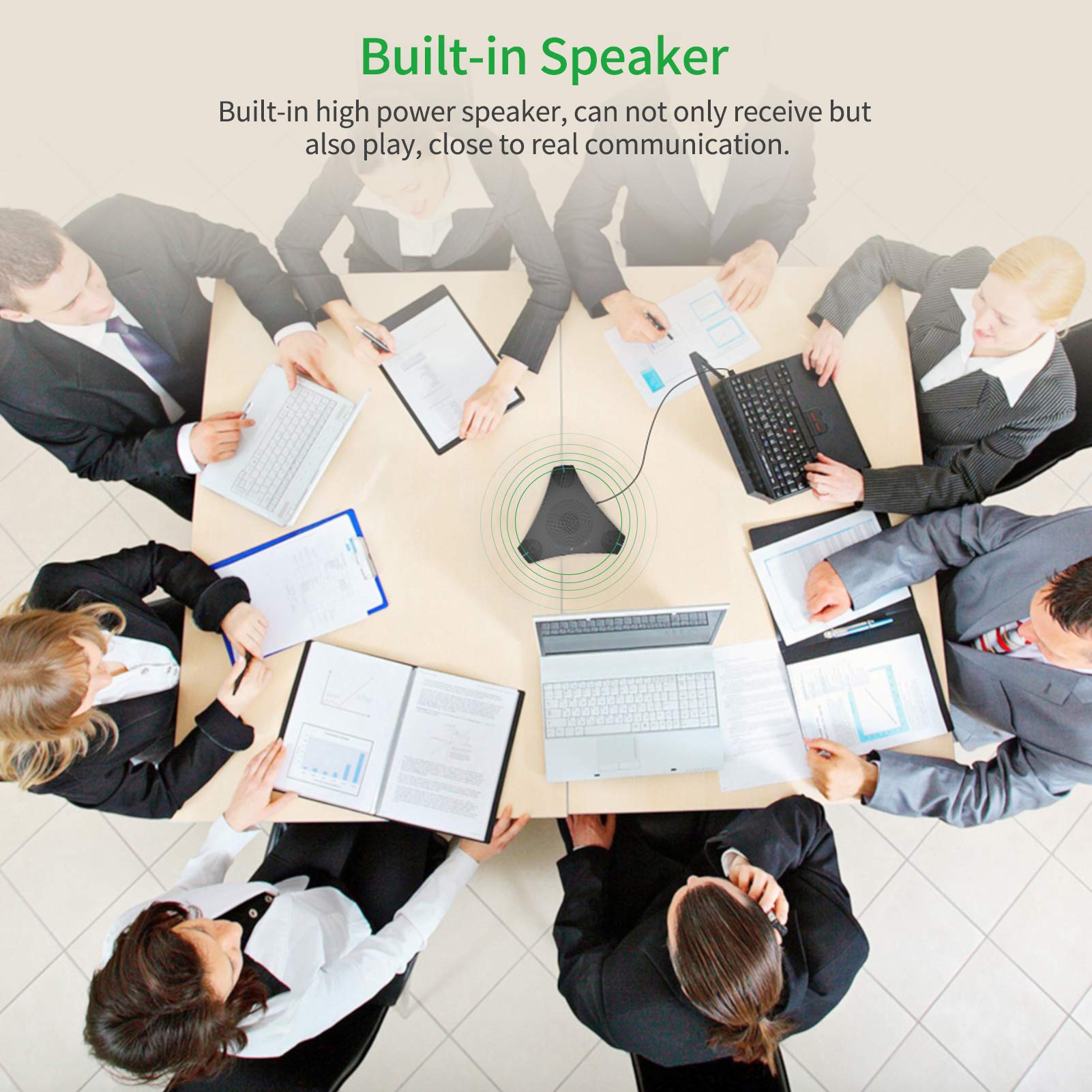 Geevorks USB Speakerphone Conference Microphone Omnidirectional Computer Mic 360° Voice Pickup with Mute Key for Skype/Video Conference/Online Course/Live Streaming/Gaming/Daily Chatting